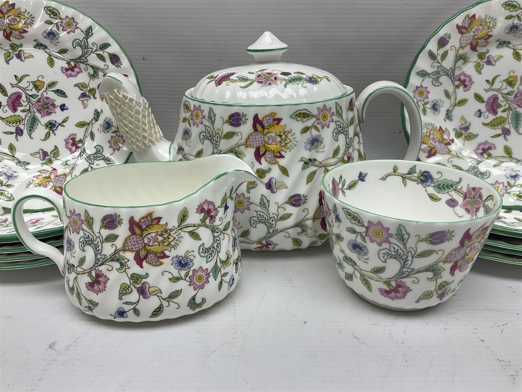 Minton Haddon Hall pattern tea service for twelve place settings, to ...