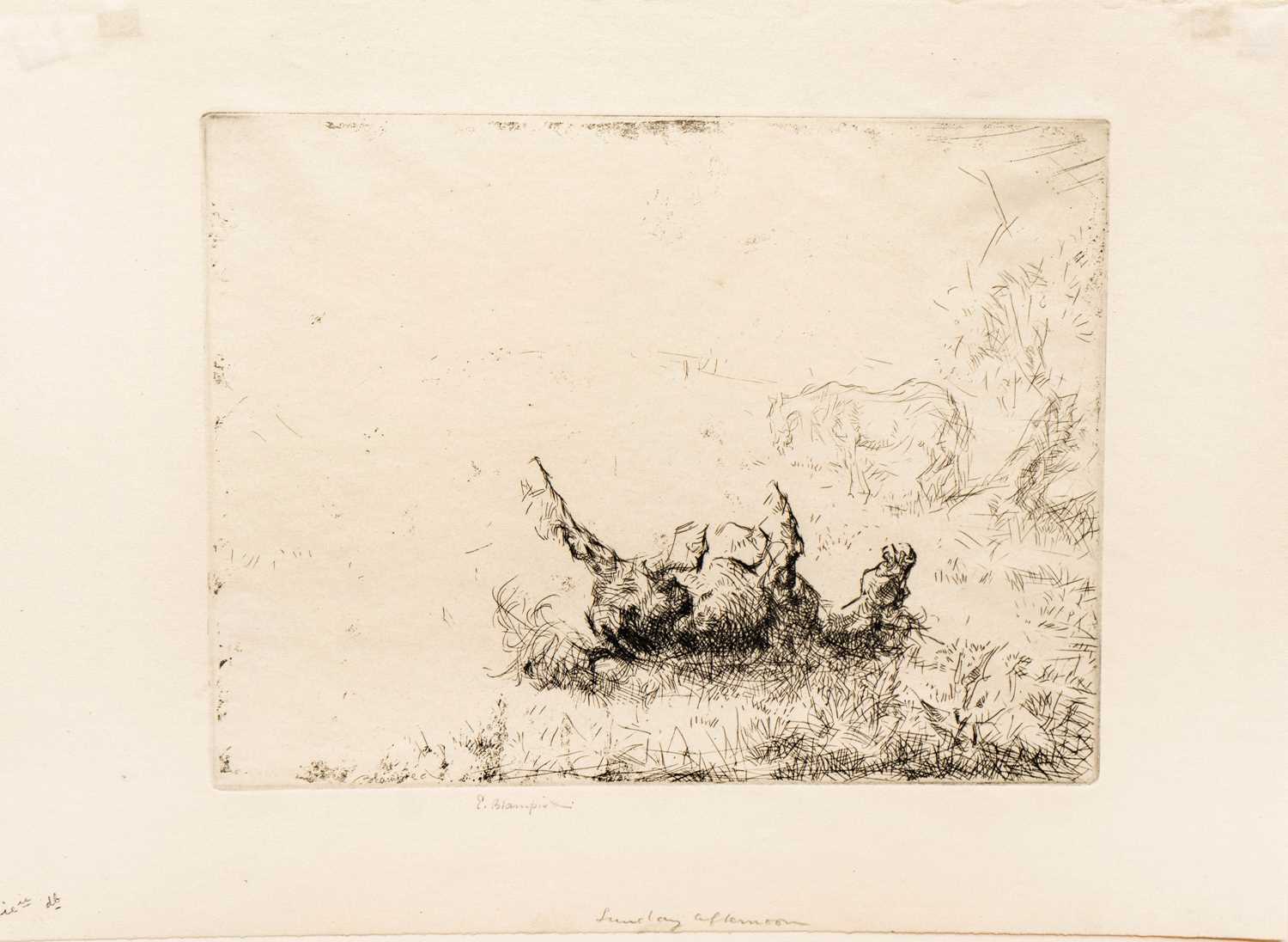 Edmund BLAMPIED (1886-1966) Sunday Afternoon, 1922 Etching, signed and ...