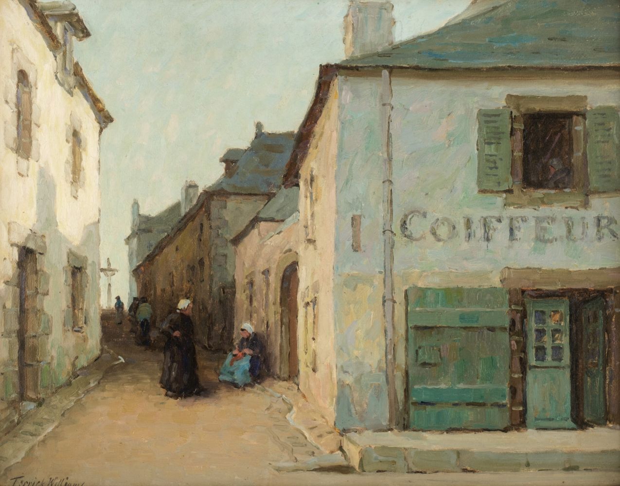 * Williams (Terrick John, 1860-1936). A Little Street, Concarneau, oil ...