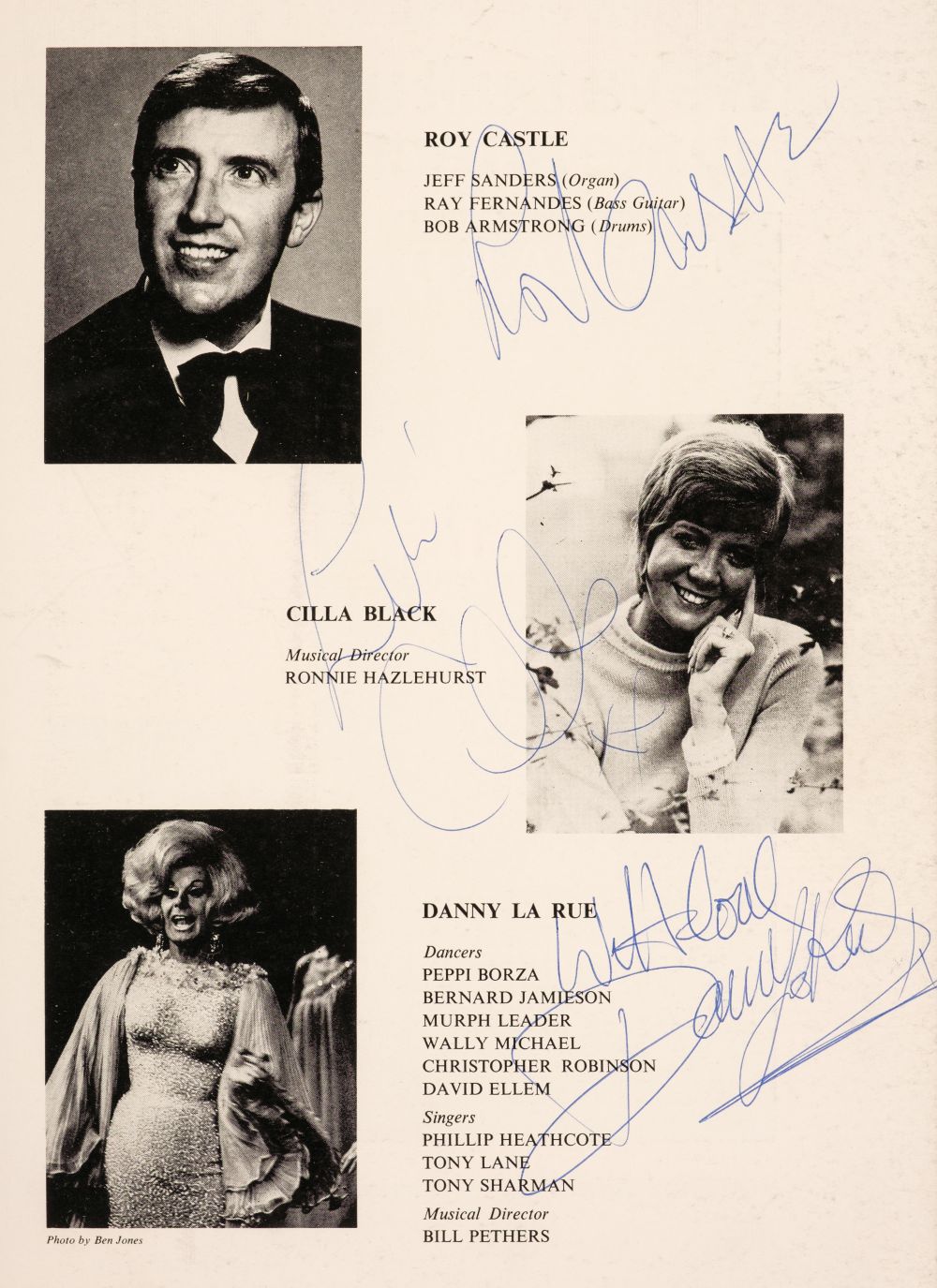 Royal Variety Performance. A group of 8 multi-signed Royal Performance ...