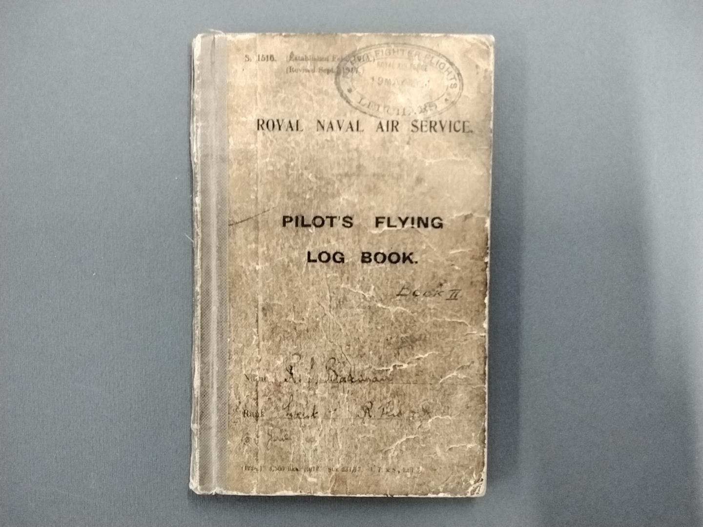 * Log Book. Post WWI and Interwar Pilot's Flying Log Book kept by ...