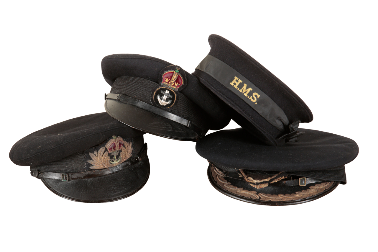 FOUR BRITISH ROYAL NAVY CAPS20th century and later, including three ...