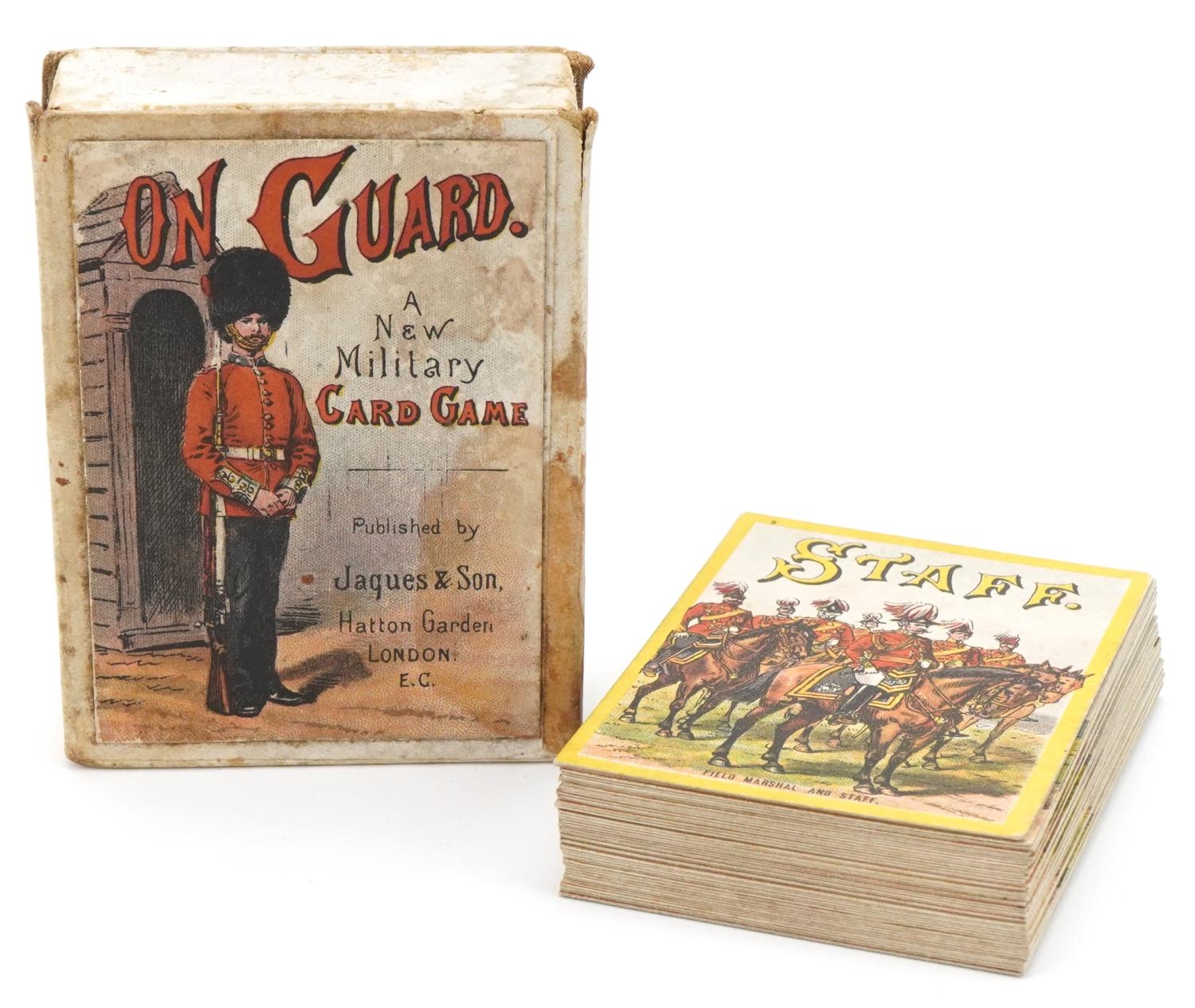 Victorian On Guard military card game by Jaques & Son, with box, forty ...