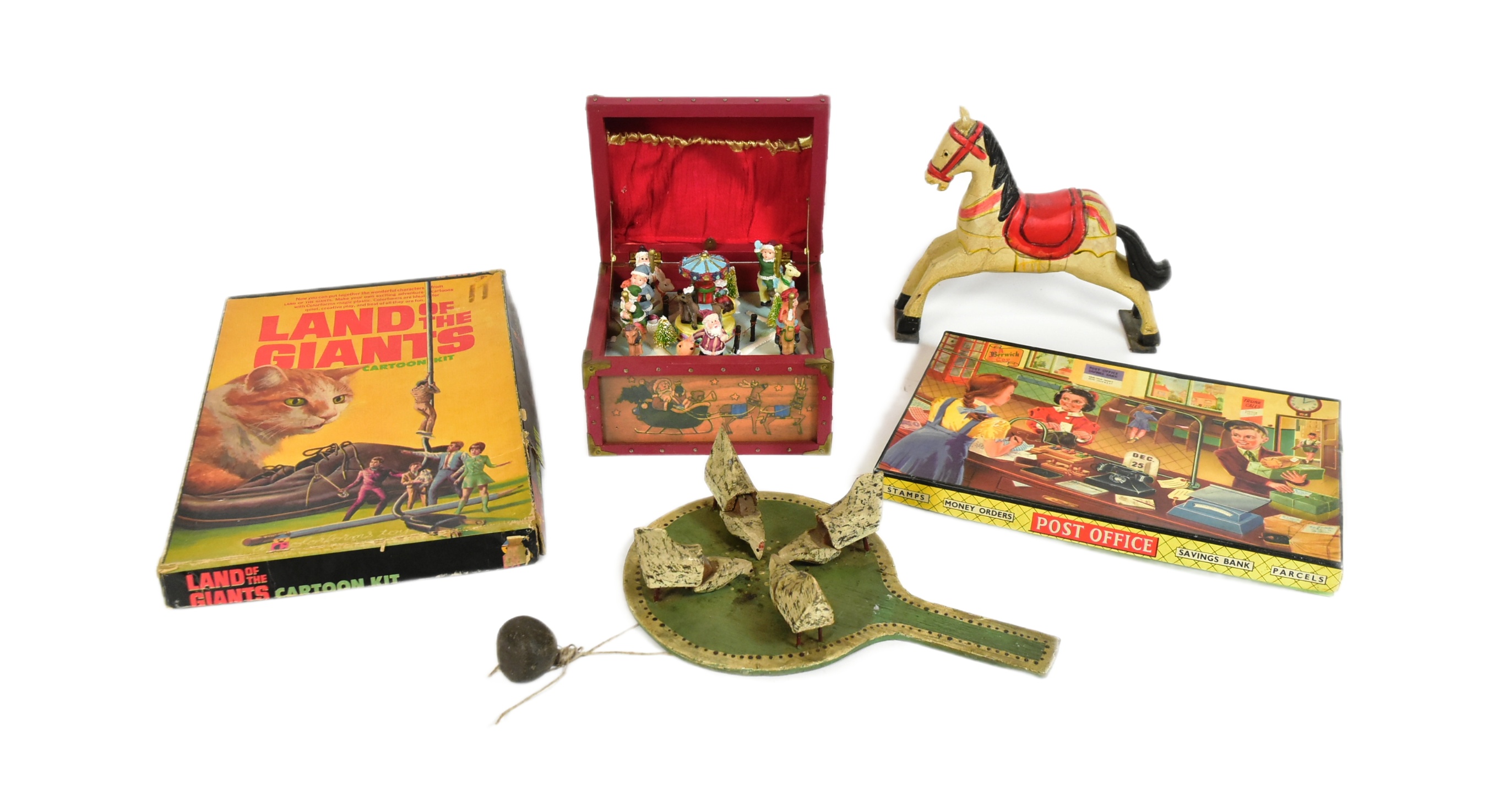 A collection of vintage childrens toys and games comprising a Christmas ...