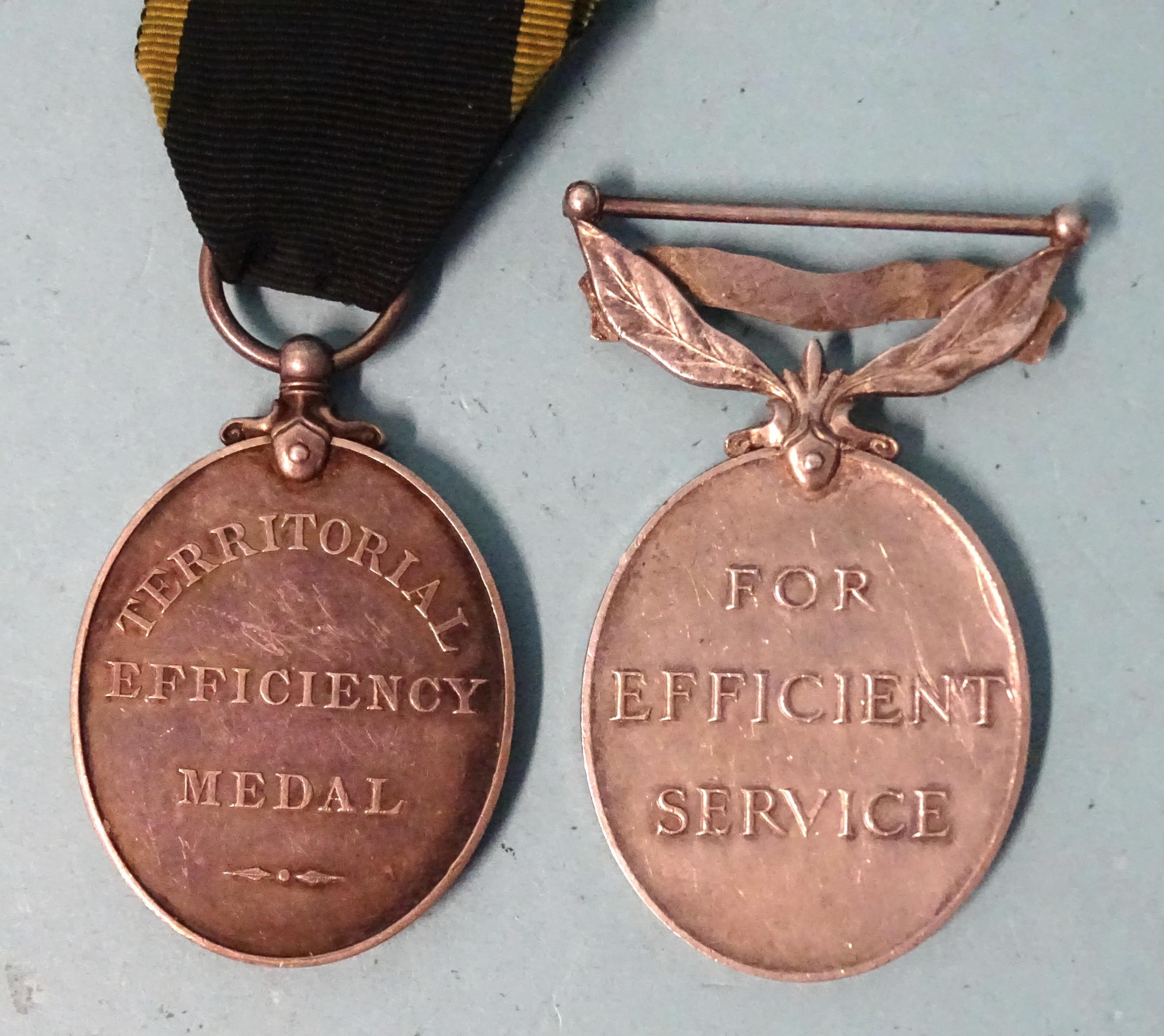 A Territorial Efficiency Medal, GVR, awarded to 1417714 DVR. W F Hoare ...