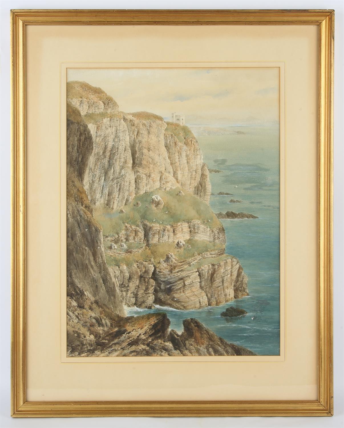 George Lowthian Hall (1825-1888), Orme Head, Anglesey, watercolour ...