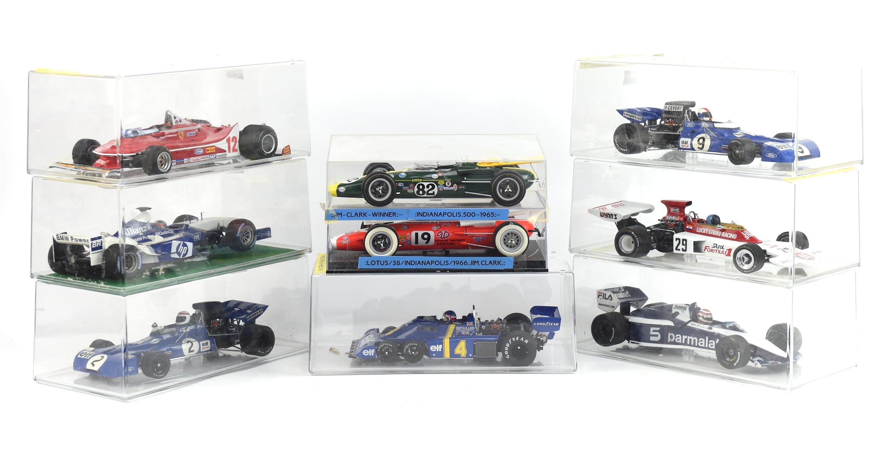 Nine 1:18 scale die-cast model racing cars comprising : Carousel Models ...