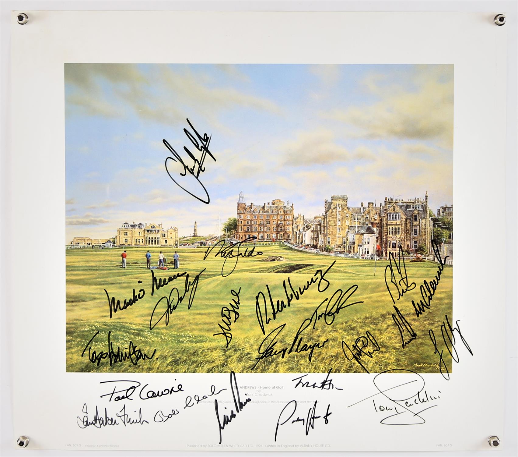Golf - St. Andrews, Home Of Golf, Mark Chadwick Print, Signed By 21 ...