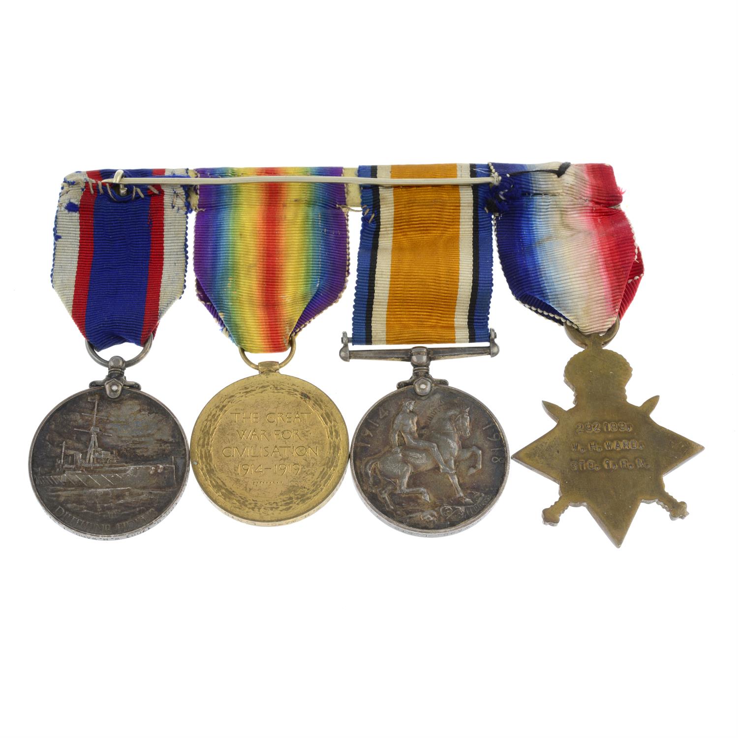 Great War medal group awarded to 292189 W.H Ward comprising:1. 1914 ...