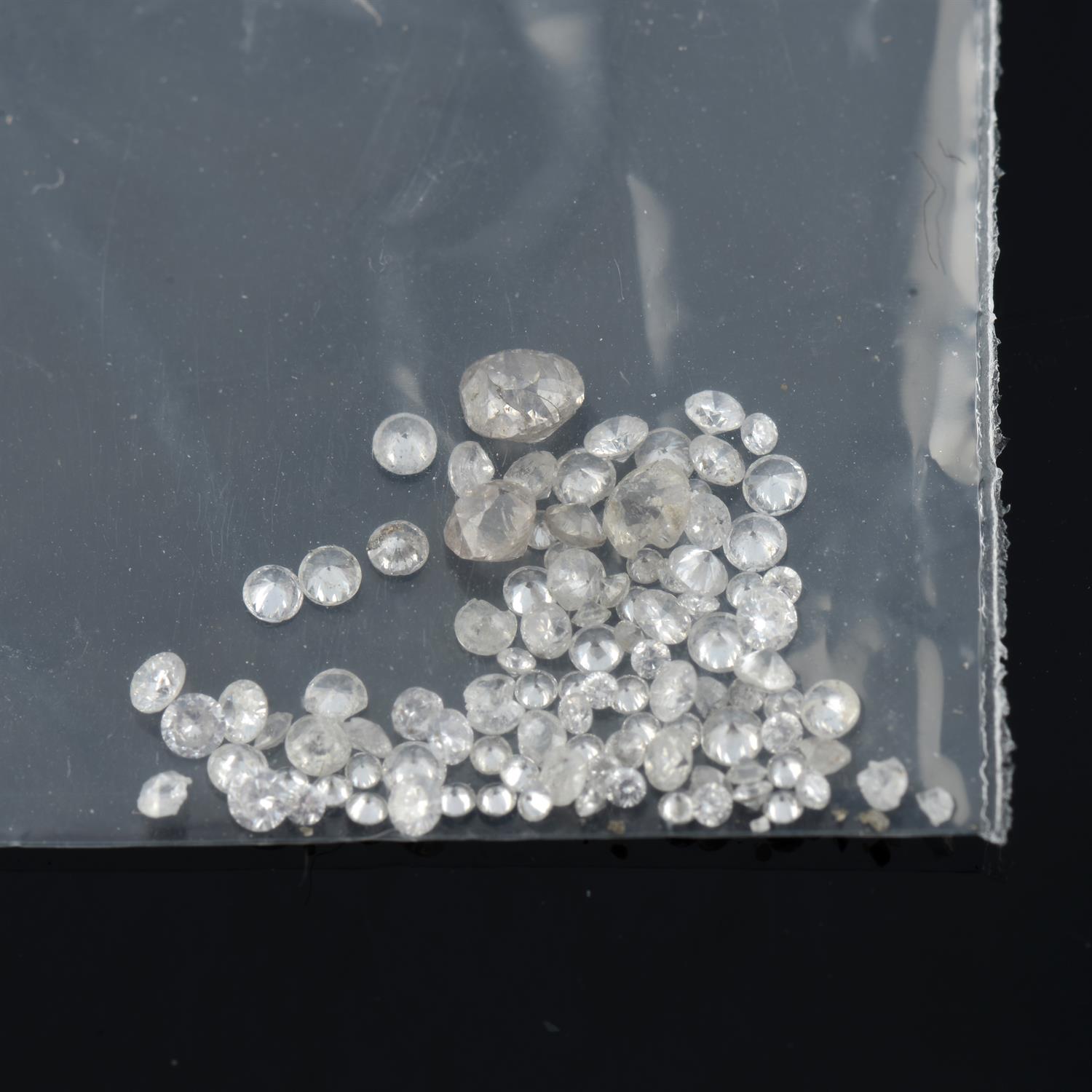Assorted diamonds, total weight 1.35ct.One of the largest, weight 0 ...