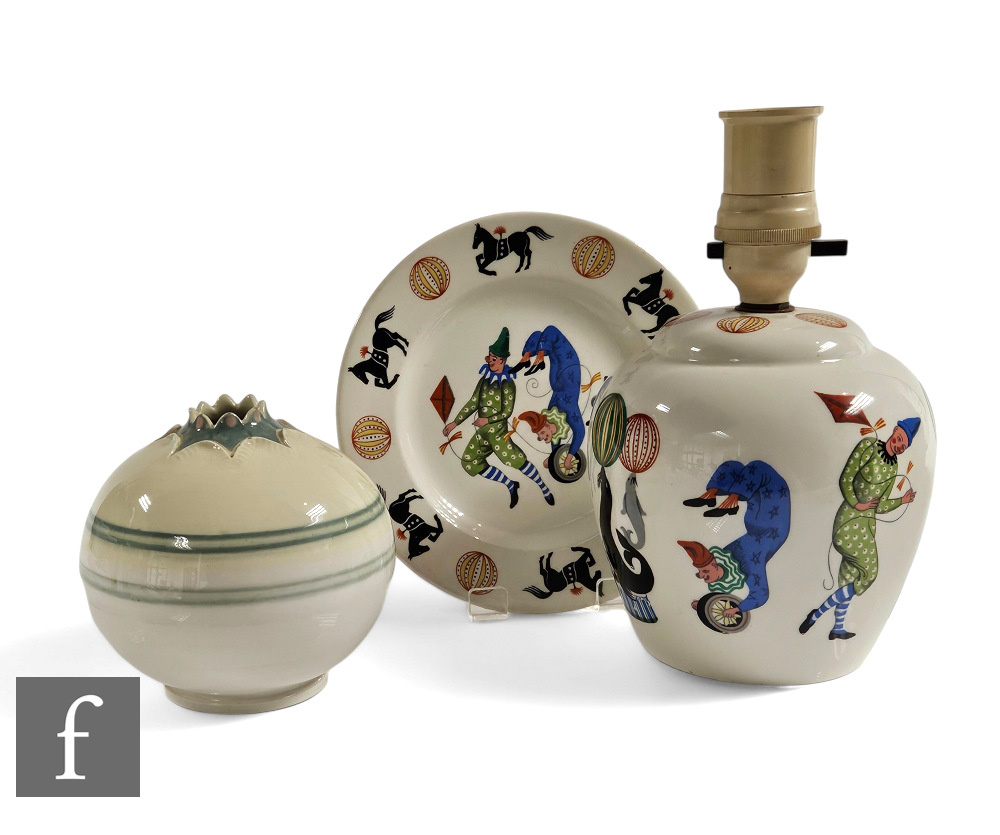 Peter Wall - Wedgwood - A mid 20th Century lampbase in the Big Top ...