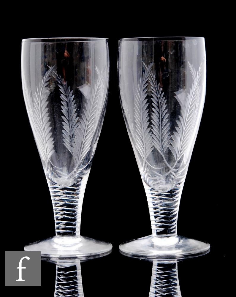 A set of six mid 20th Century Stuart Crystal for Fortnum and Mason wine ...