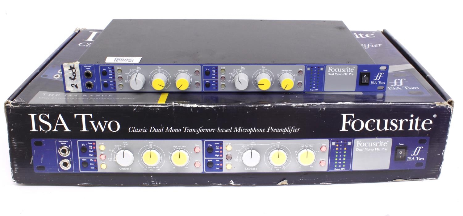 Focusrite ISA TWO dual mono mic pre rack unit, boxed *Please note ...