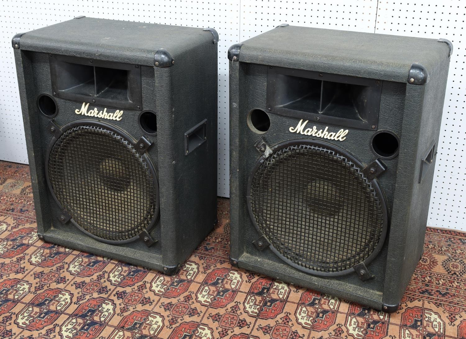 Pair of Marshall 6151H 1 x 15 PA speakers