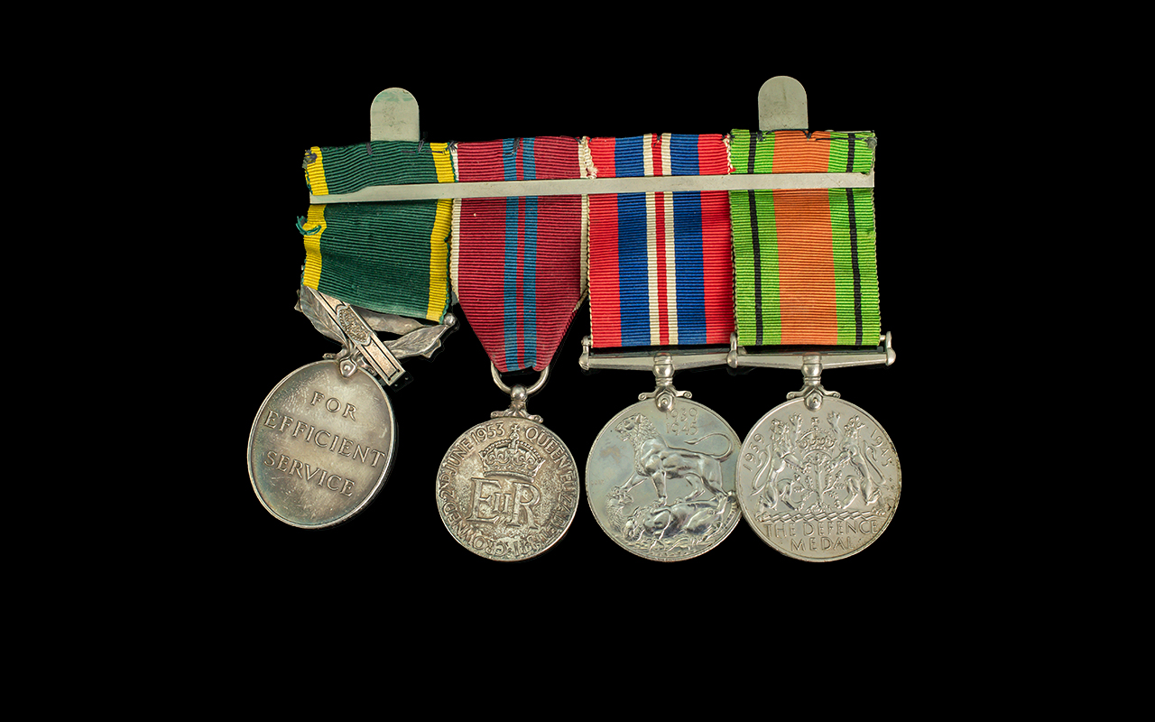 WW2 Group Of Three Medals, Defence And War Medal + Territorial For ...