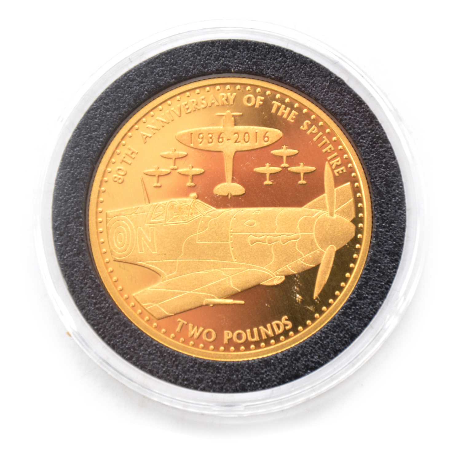 A Gold Proof £2 coin, 80th Anniversary of The Spitfire.