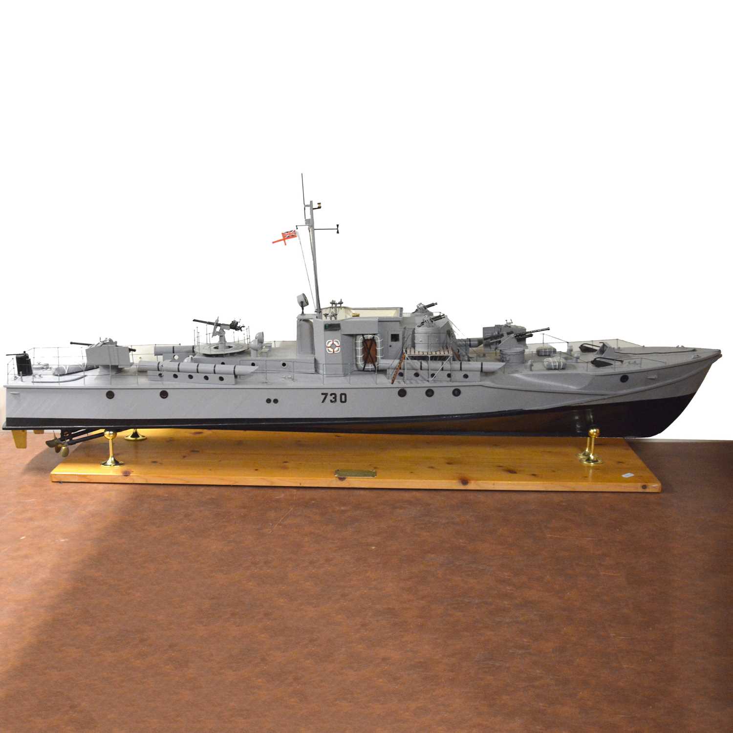 Remote controlled scale model of a 'Fairmile D' MTB, length 130cm, beam ...