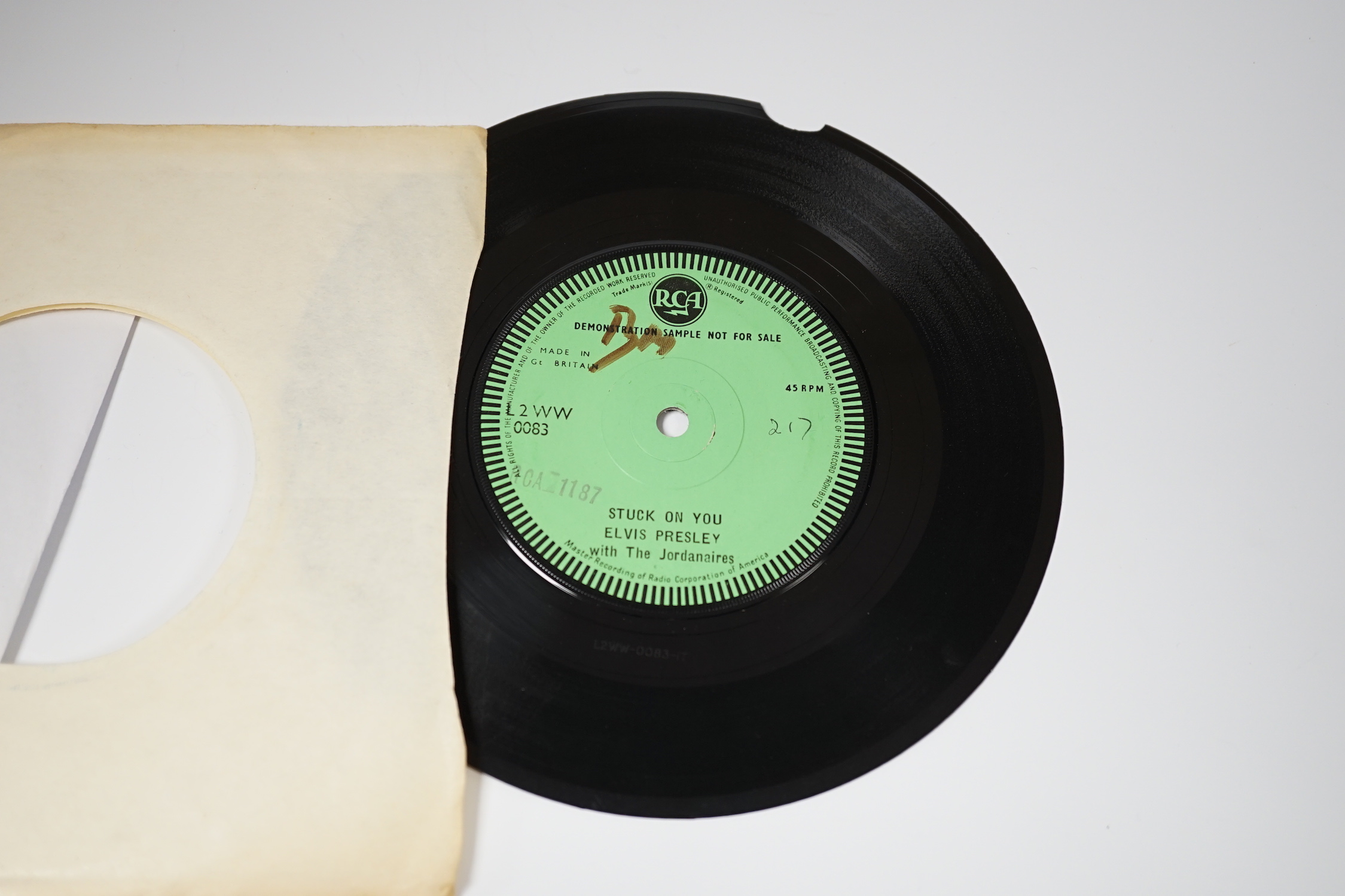 Three Elvis Presley original RCA Demonstration Record one sided 7 ...