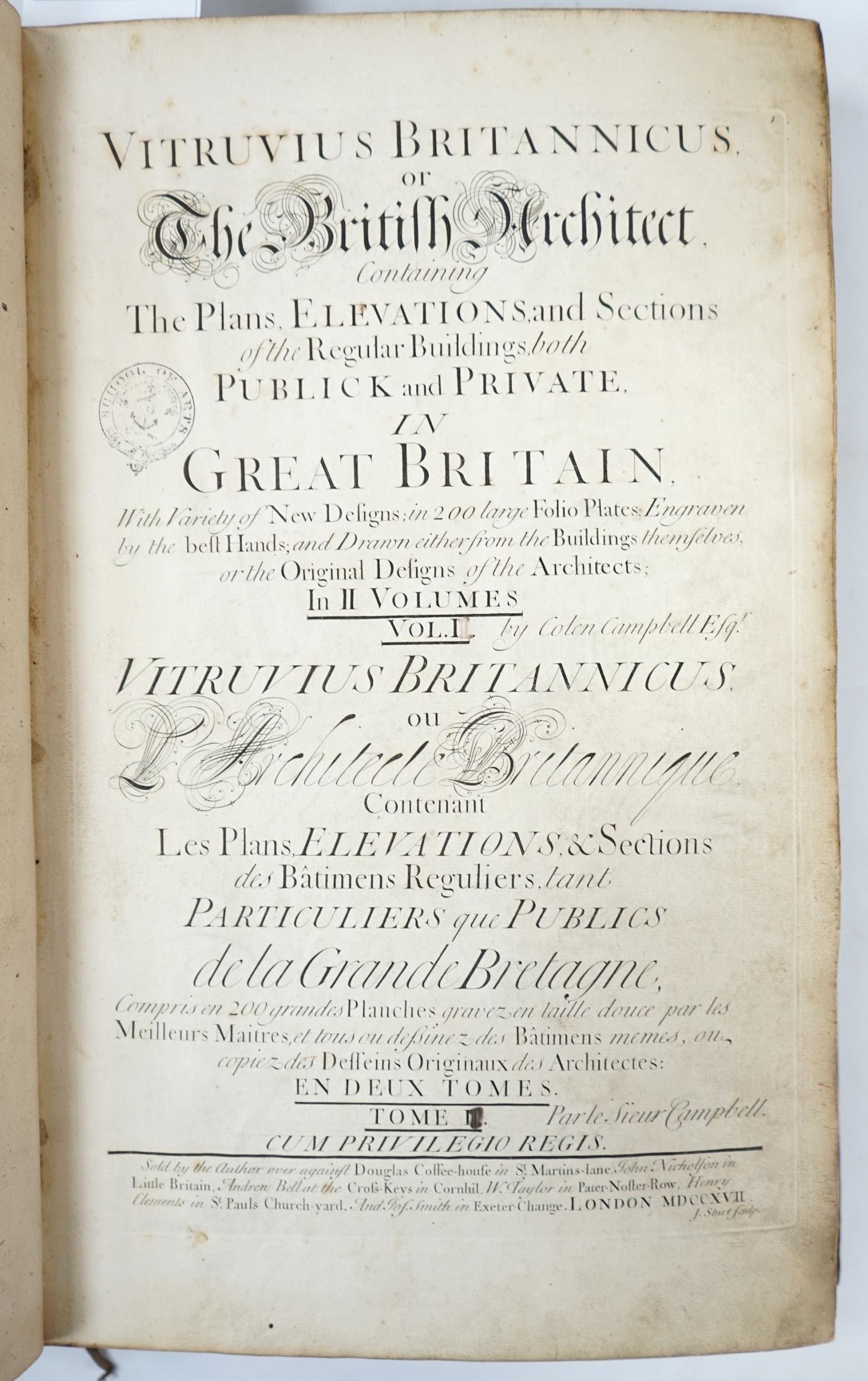 Campbell, Colen - Vitruvius Britannicus, or The British Architect ...