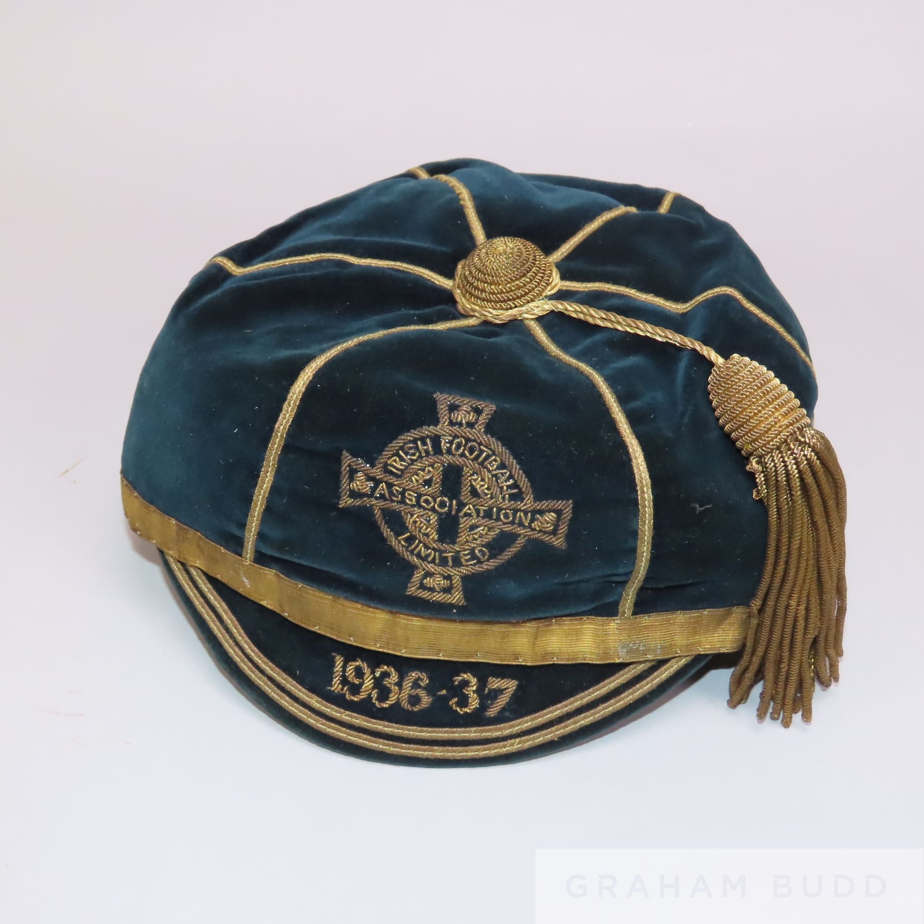 Dark green Northern Ireland International cap, 1936-37 dark green ...