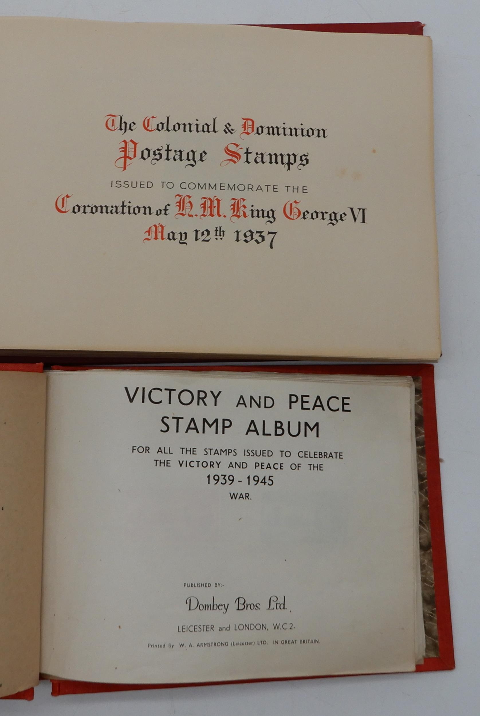 A lot comprising The Victory Stamp Album by Dombey Bros Ltd, The ...