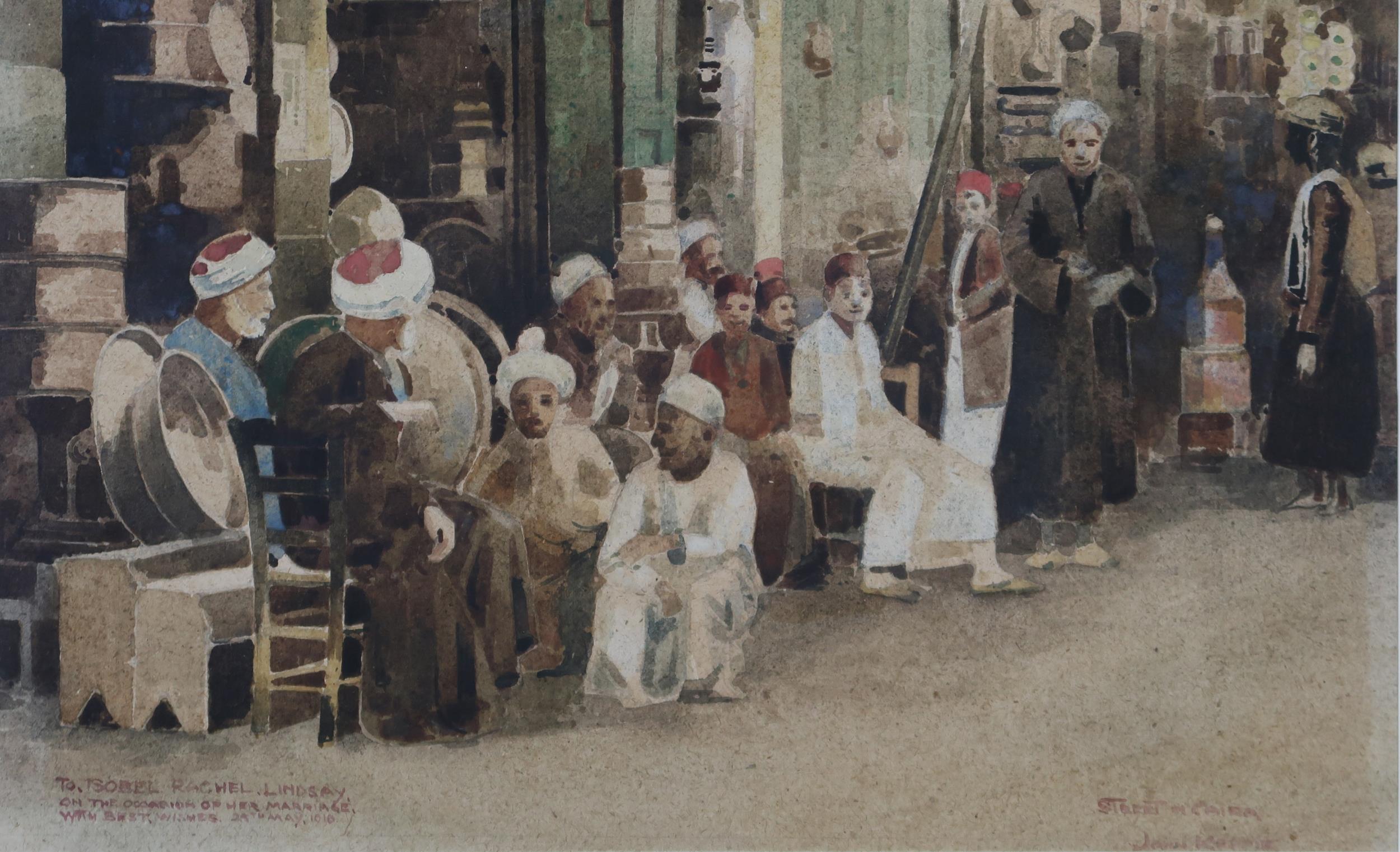 JOHN KEPPIE (SCOTTISH 1862-1945) STREET IN CAIRO Watercolour, signed ...