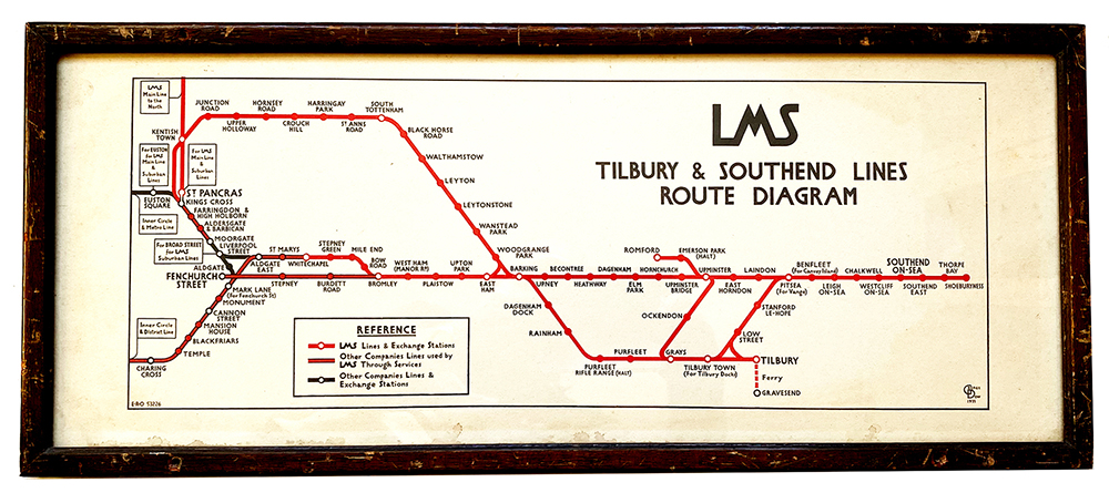 LMS Tilbury & Southend Lines Route Diagram as fitted in carriages ...