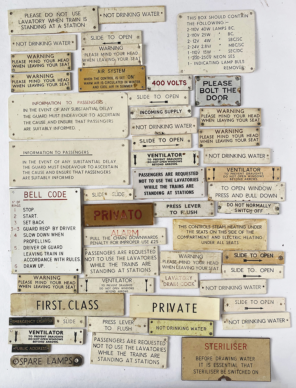 Over 50 carriage plates (1 enamel) mixed with a number of loco cab and ...