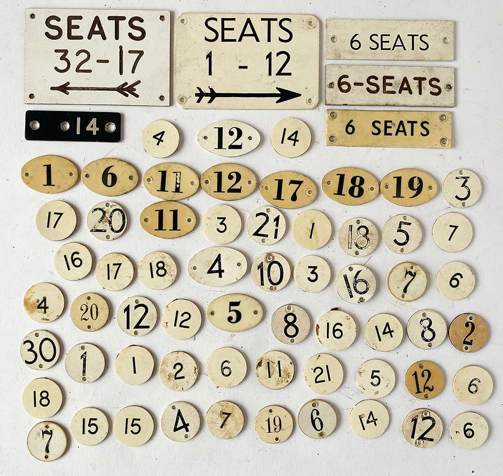 Over 50 carriage plates (1 enamel) mixed with a number of loco cab and ...