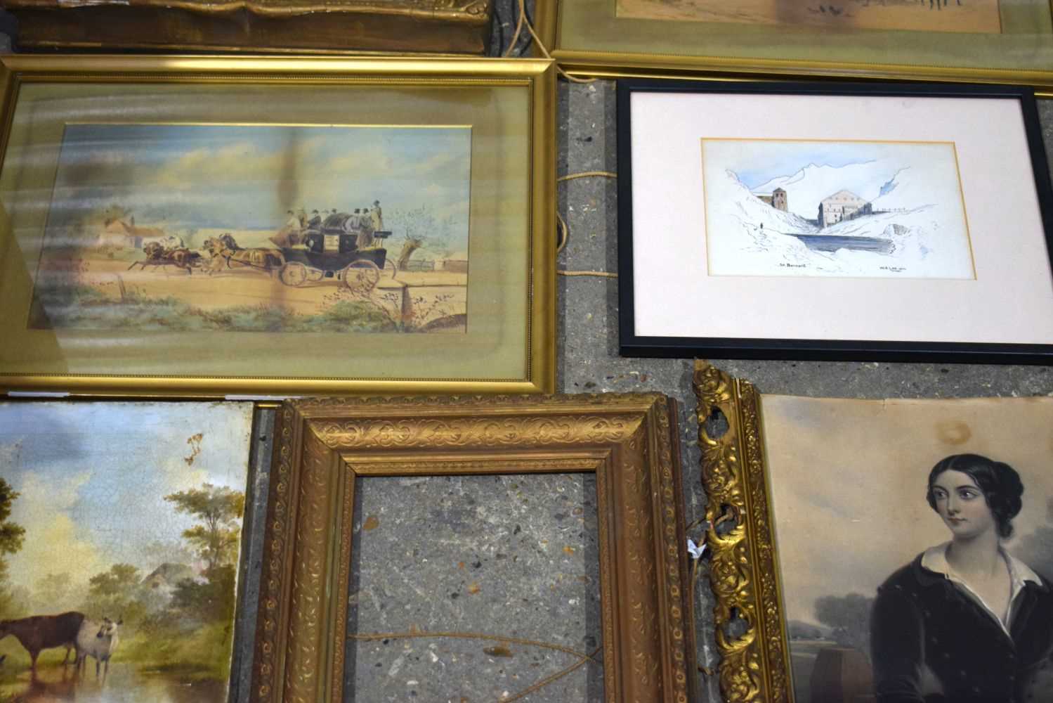 A framed 19th Century watercolour signed C J Fletcher 1877 together ...