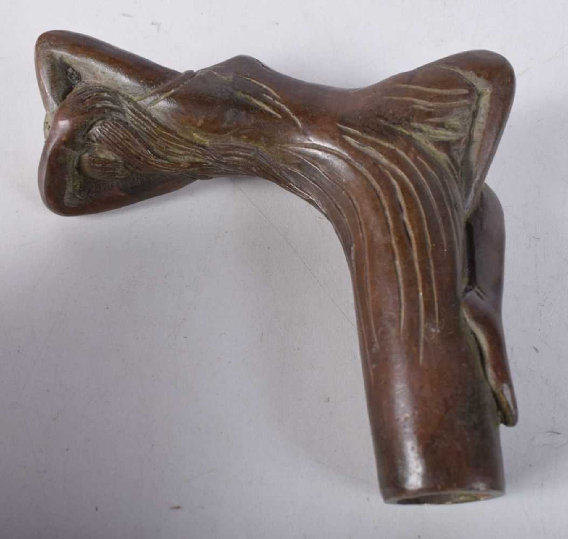 A Bronze Walking Cane Handle in the form of a Scantily Clad Lady. 10 ...
