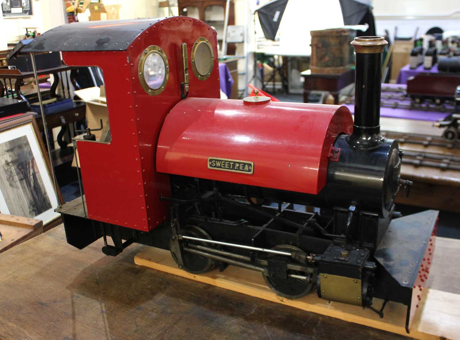 A 5 1/2 inch gauge live steam locomotive 'Sweet Pea' with additional ...