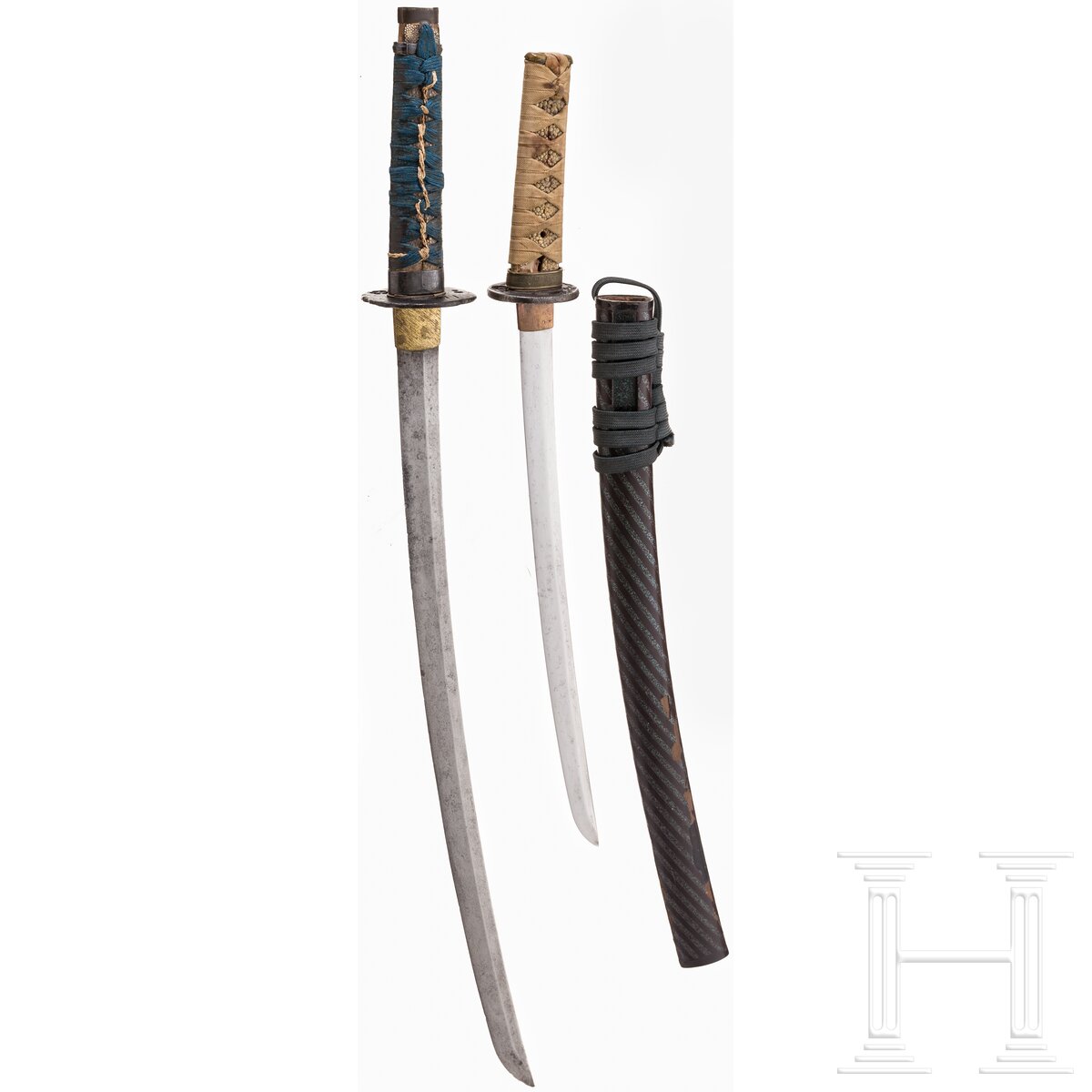 Zwei Wakizashi, Japan, Edo-Periode Klingen Hira Tsukuri, Hada und Hamon ...