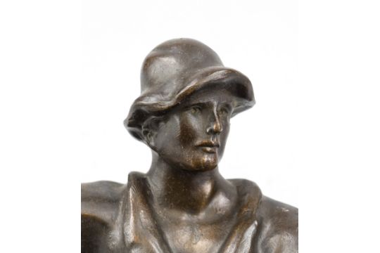 Erich van den Driesch (1878-c.1915), Eisengießer, patinierte Bronze auf ...