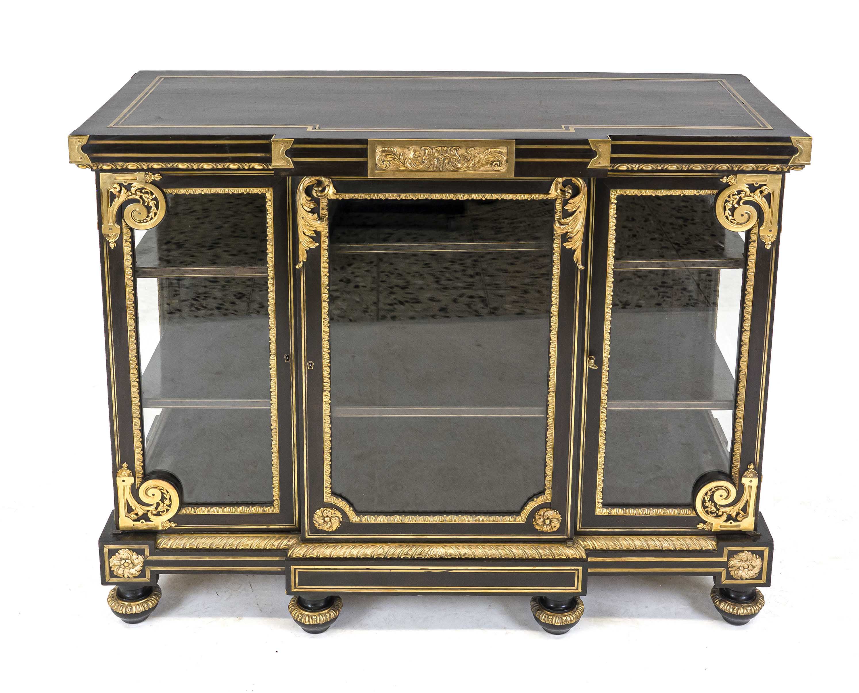 Half-cupboard, 19th century, Joseph Cremer (1811-1878), walnut, glazed ...