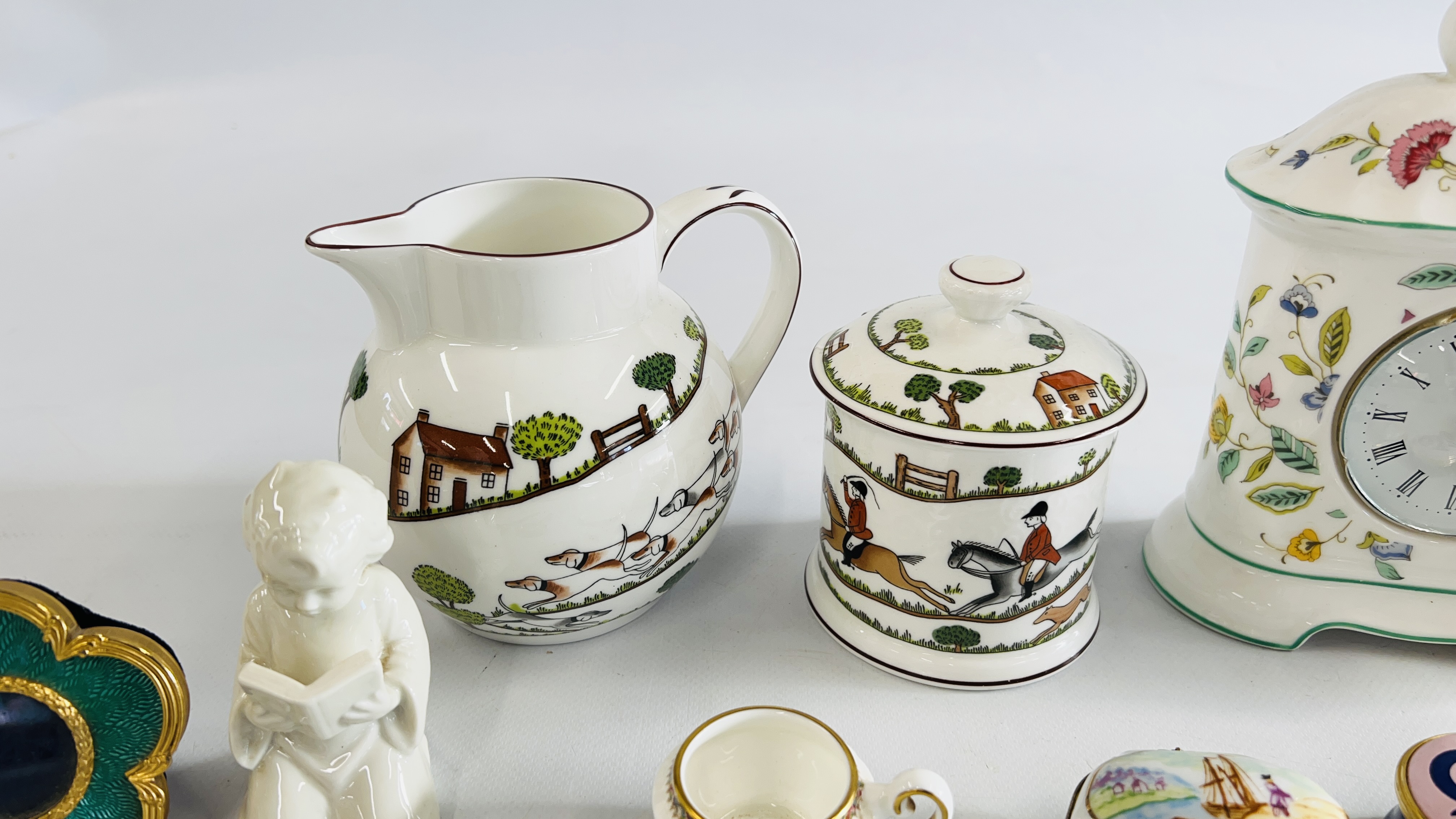 BOX MIXED CHINA COLLECTIBLES INCLUDING MINTON HADDON WALL CLOCK ...