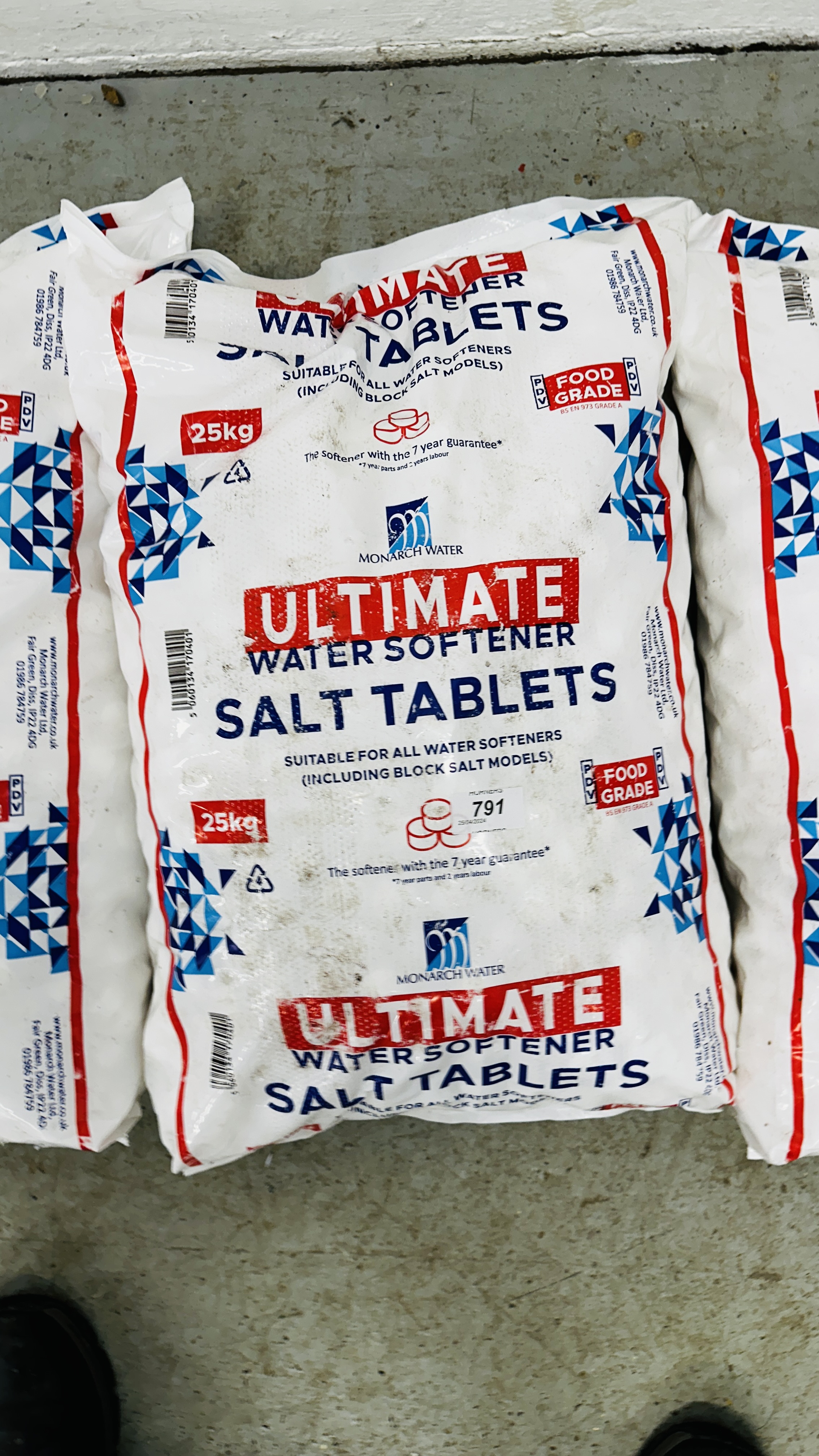 3 X 25KG MONARCH WATER ULTIMATE WATER SOFTENER SALT TABLETS.