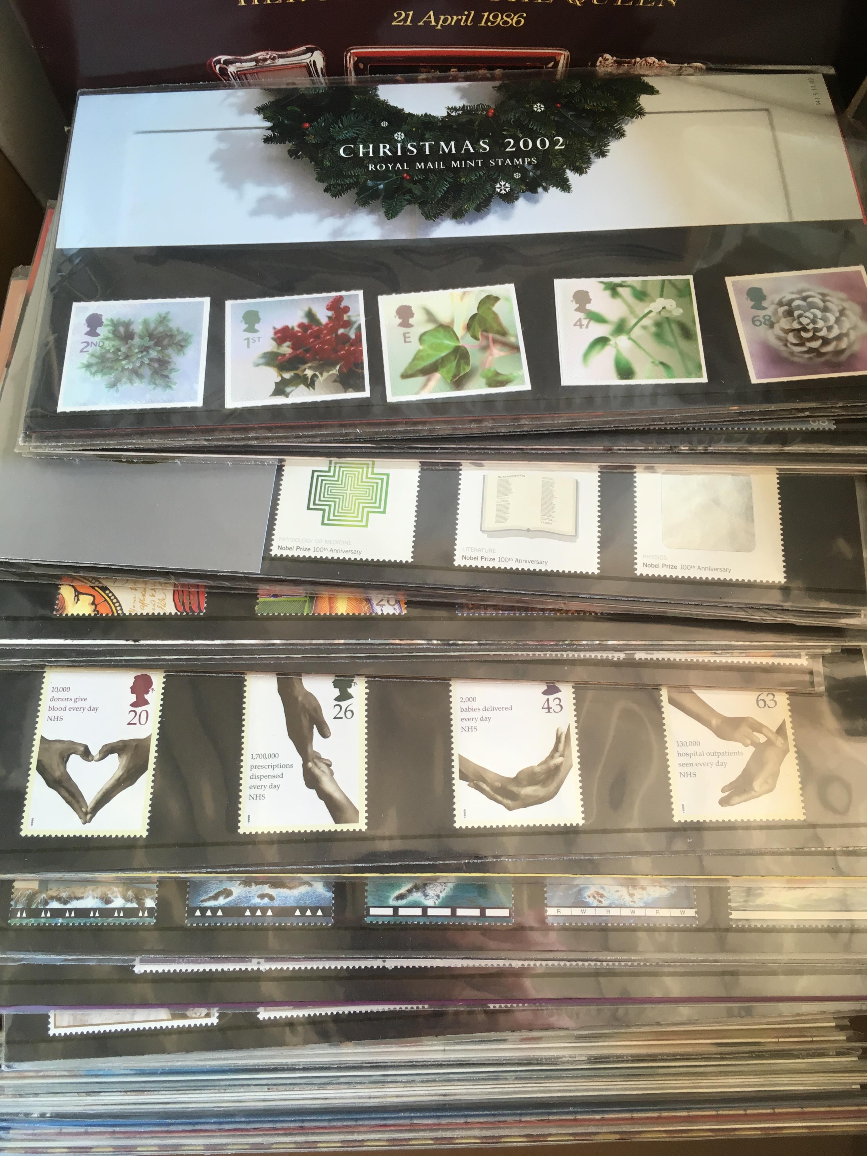STAMPS: BOX WITH GB PRESENTATION PACKS 1971-2002, ALL DIFFERENT ...