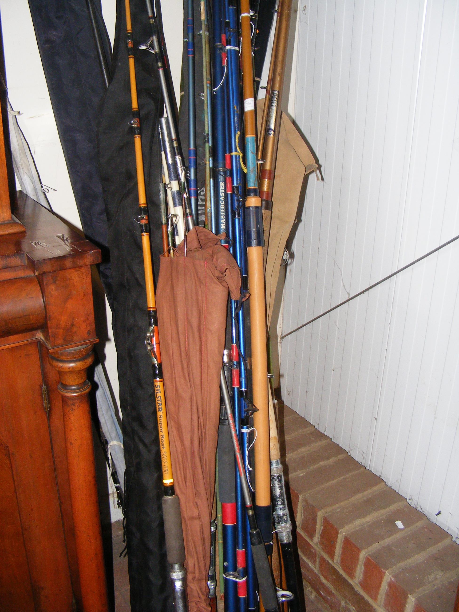 A large selection of boat and sea fishing rods