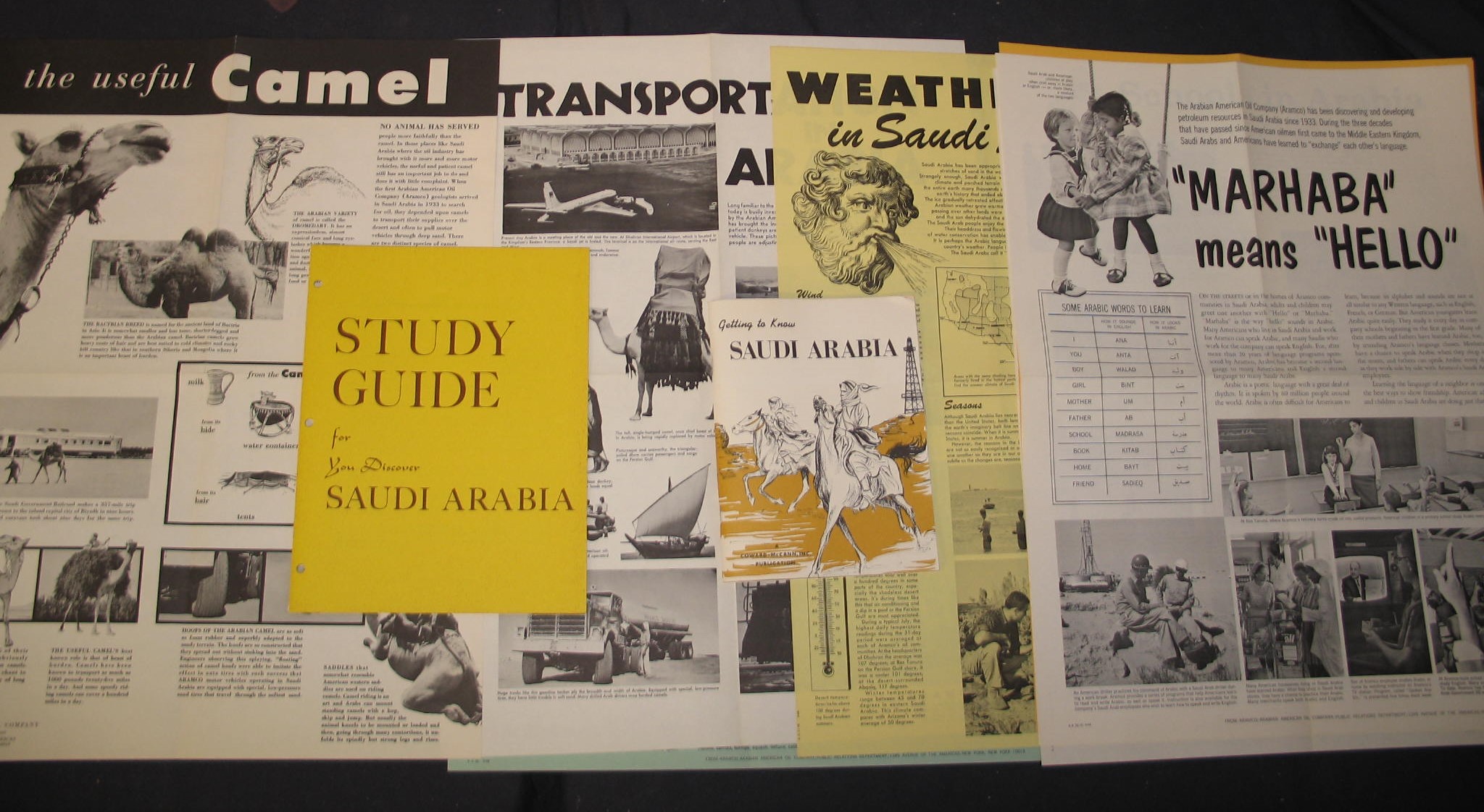 SAUDIA ARABIA / OIL: group of promotional 10 posters by Aramco, 1966-8 ...