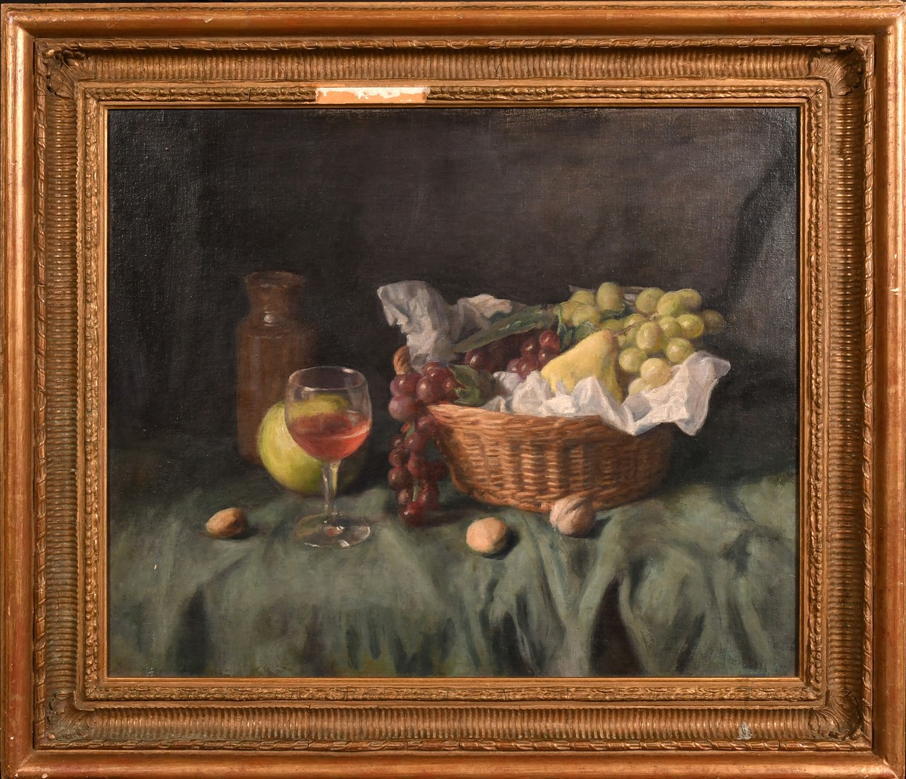 George Weissbort (1928-2013), a still life of fruit in a wicker basket ...