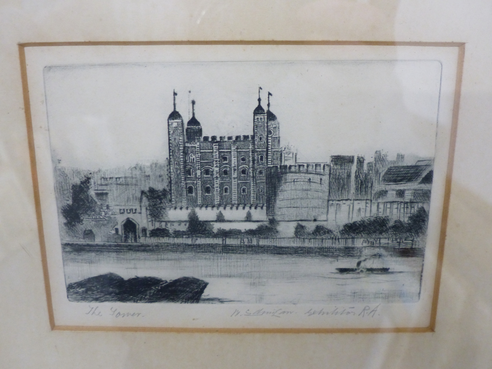 WALTER EDWIN LAW (1865-1942), A FRAMED ETCHING OF THE TOWER, TOGETHER ...