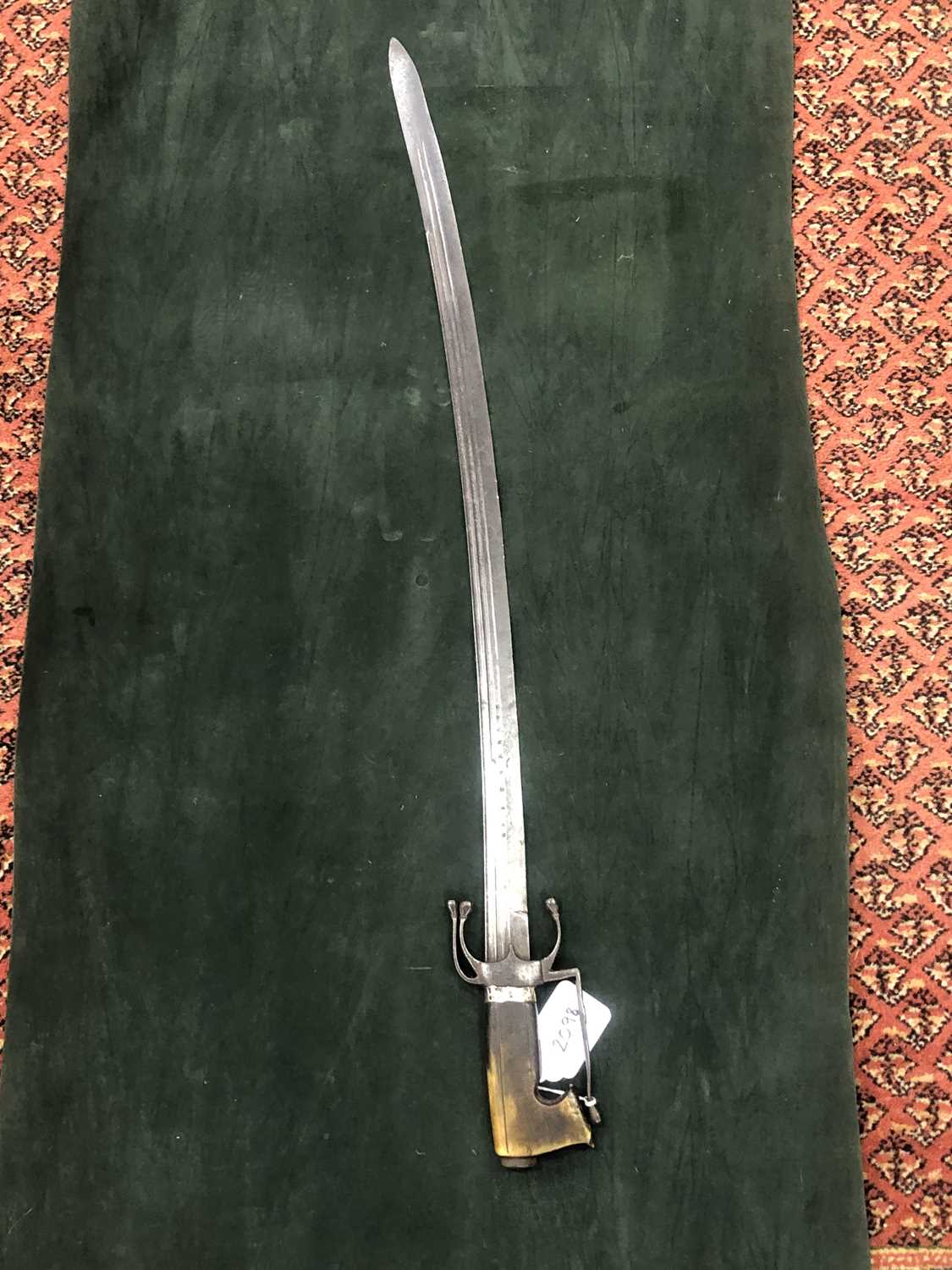 A late 18th or early 19th century Arab Nimcha or sword, 82.5cm triple ...
