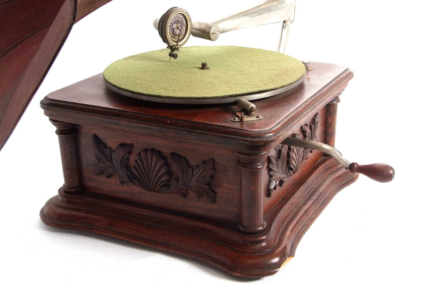 A Monarch Gramophone by The Gramophone & Typewriter Ltd with maroon ...