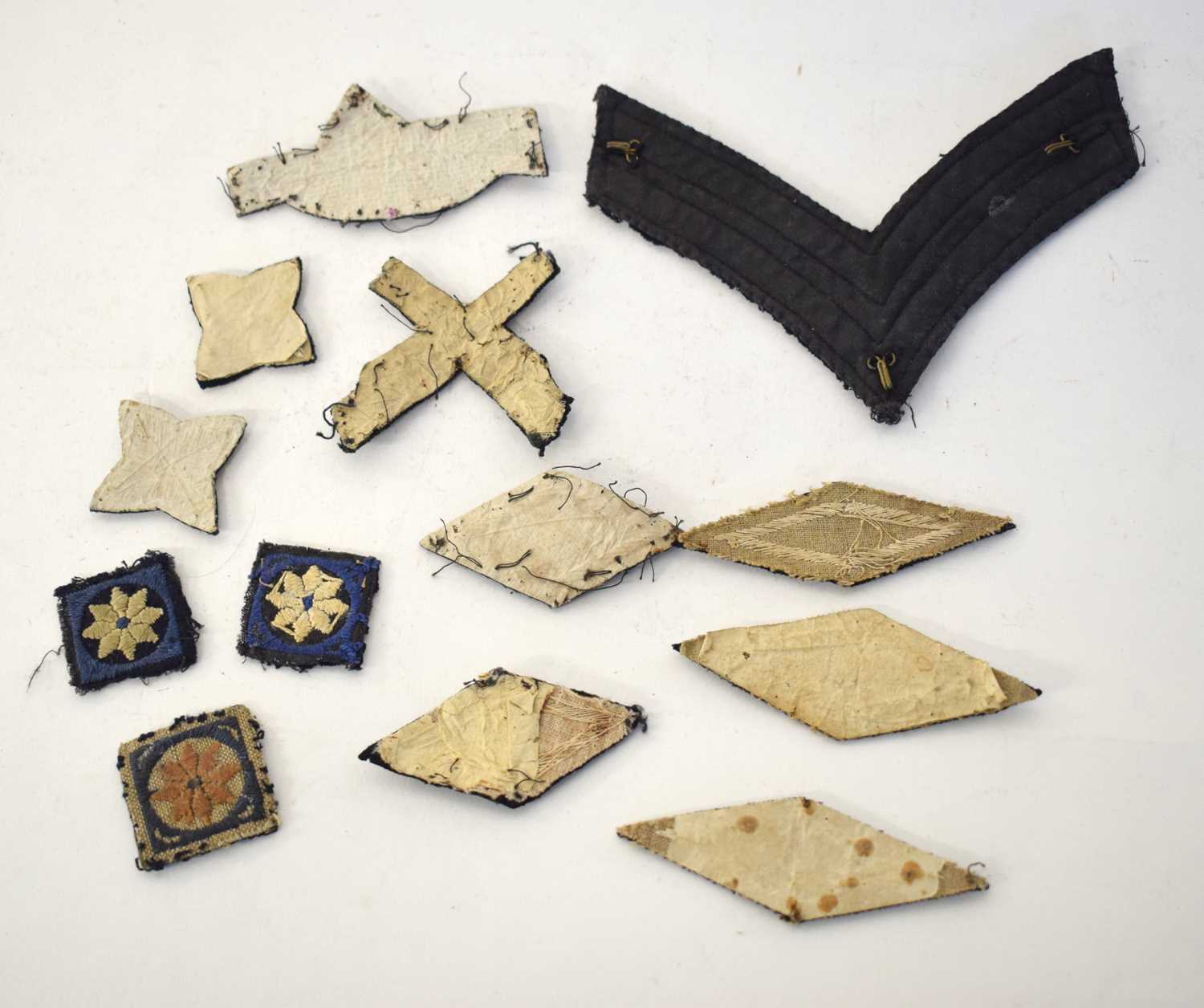 Quantity of Victorian silver bullion insignia and qualification patches ...