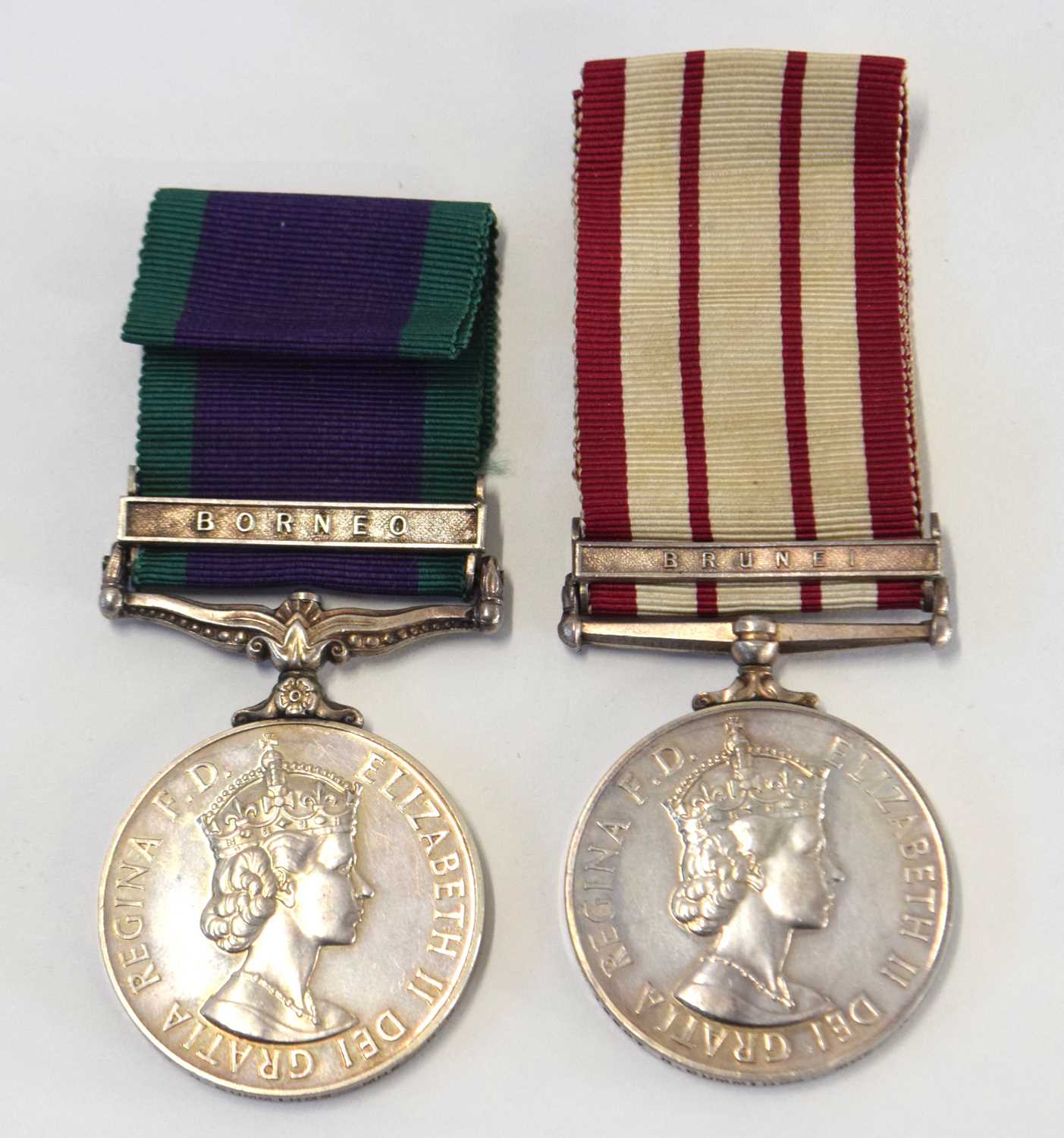 Post war ERII Royal Marine medal pair comprising of a ERII General ...