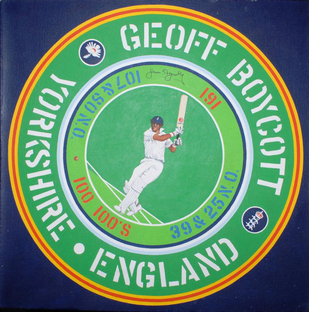 ‘Geoff Boycott. Yorkshire. England’. Large hand painted display on ...