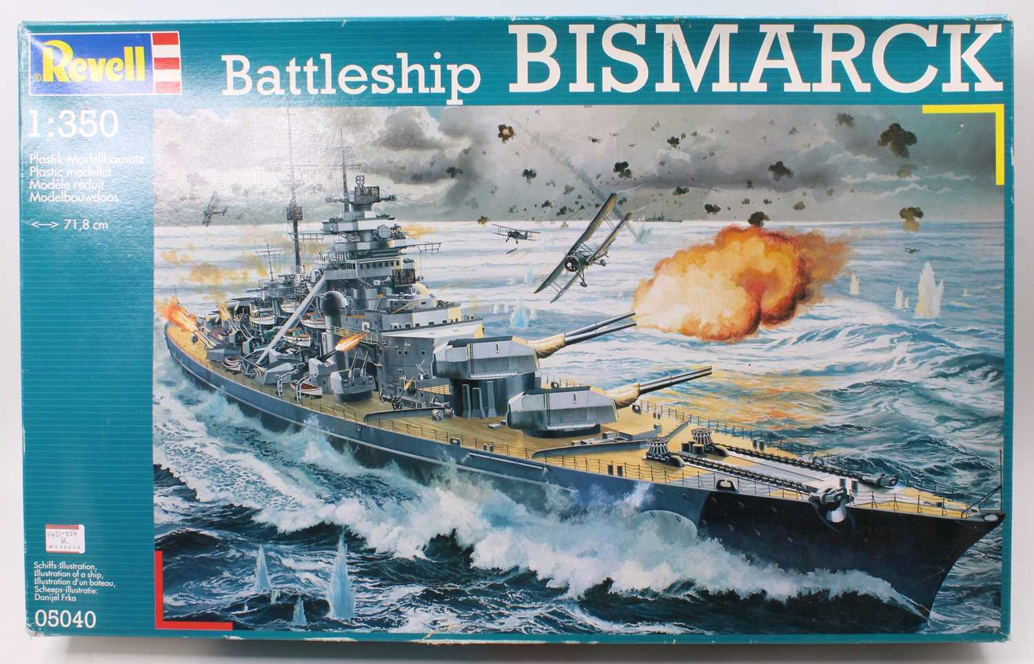A Revell 1350 Scale Plastic Kit For The Bismarck Battle Ship Model No