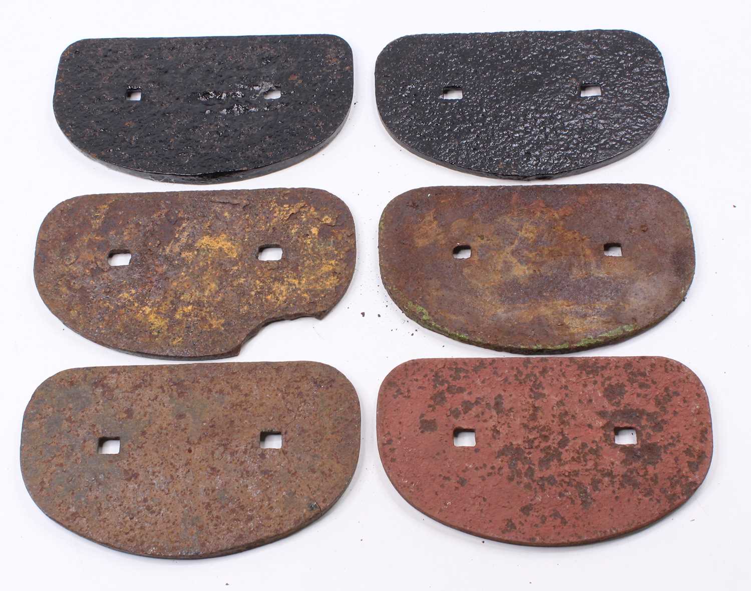 A collection of six mixed region wagon plates to include LMS, Midland ...