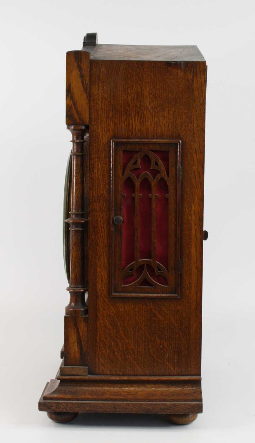 J. Sewill of Liverpool & London - a late Victorian oak bracket clock ...